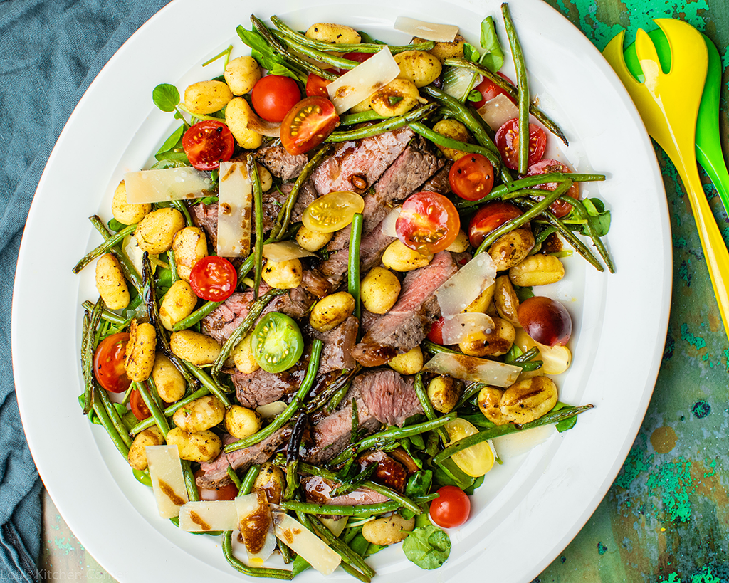 Steak tagliata with green beans & fried gnocchi • Lou's Kitchen Corner